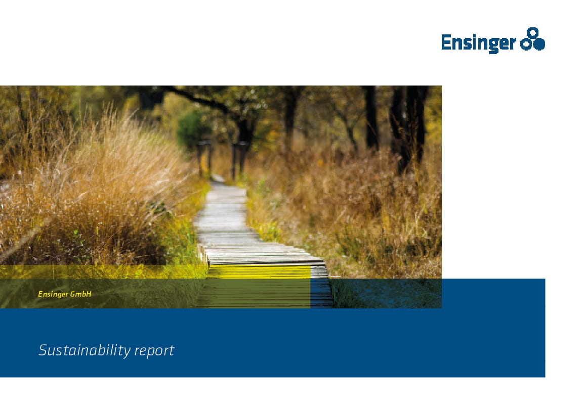 Ensinger publishes sustainability report | Ensinger