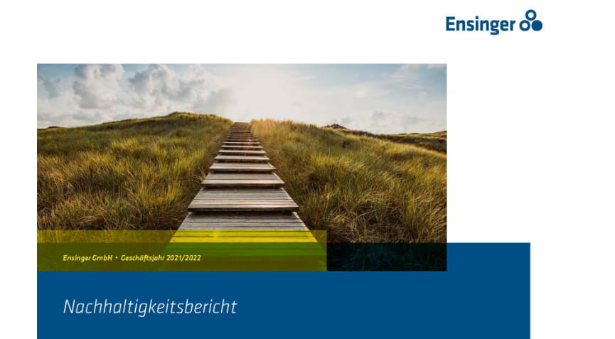 Ensinger publishes its first sustainability report | Ensinger